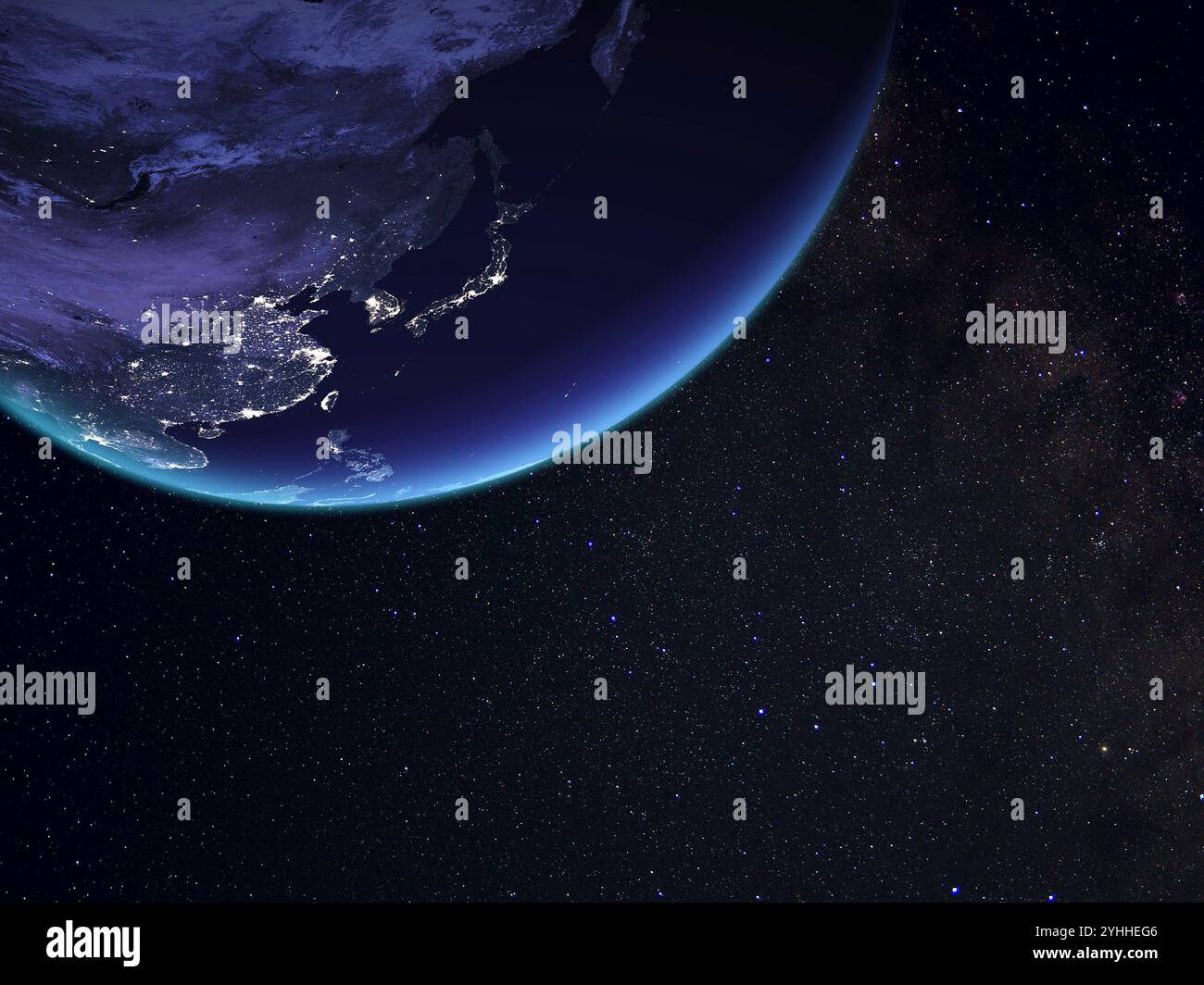 Night views and stars of the Earth's northern hemisphere, where Japan ...