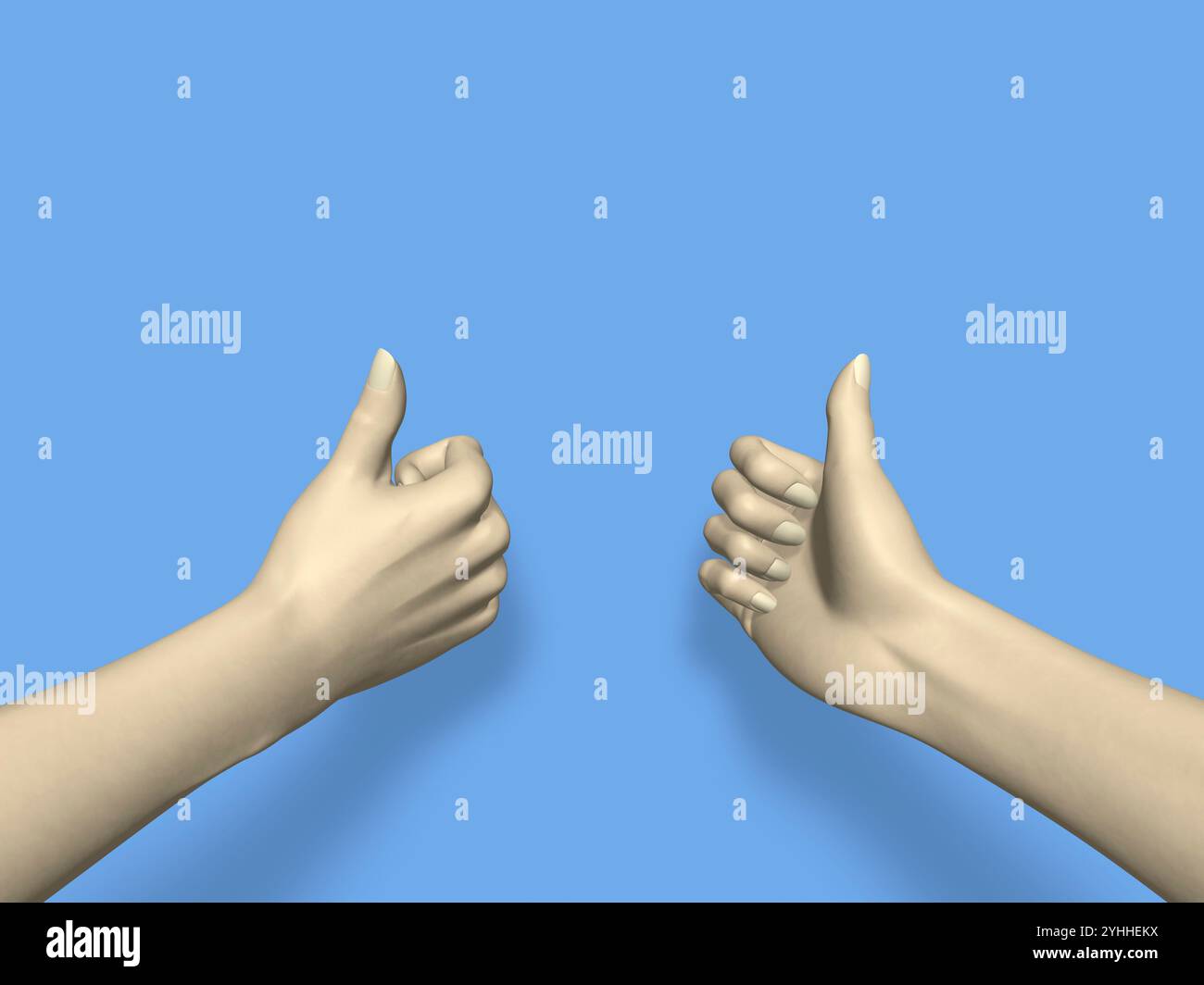 Two hands giving the Good Sign Stock Photo - Alamy