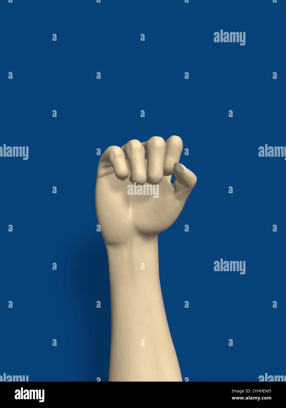 Clenched fist thrust up Stock Photo - Alamy
