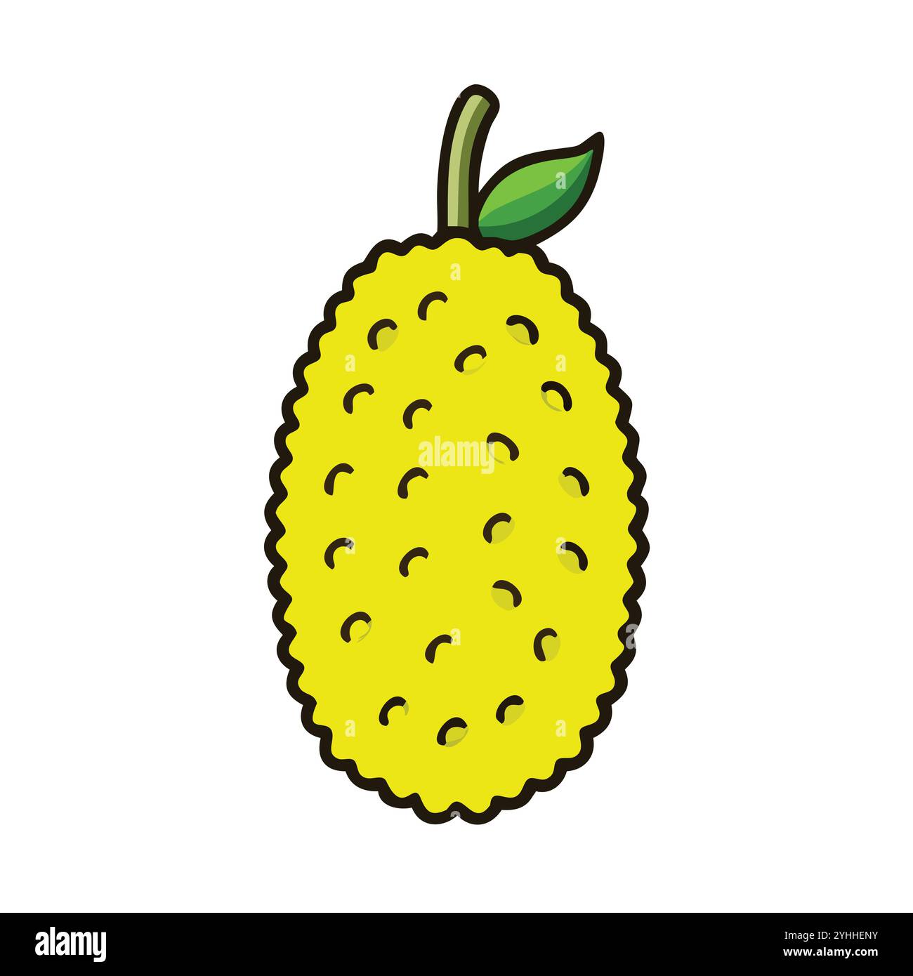 simple vector illustration of a jackfruit, in a simple and clean style ...