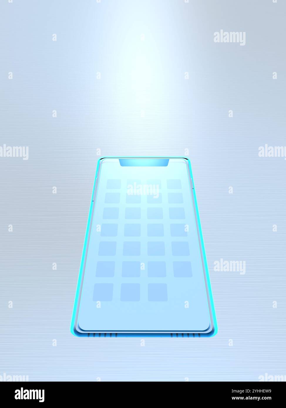 Smartphone embedded in stainless steel plate Stock Photo - Alamy