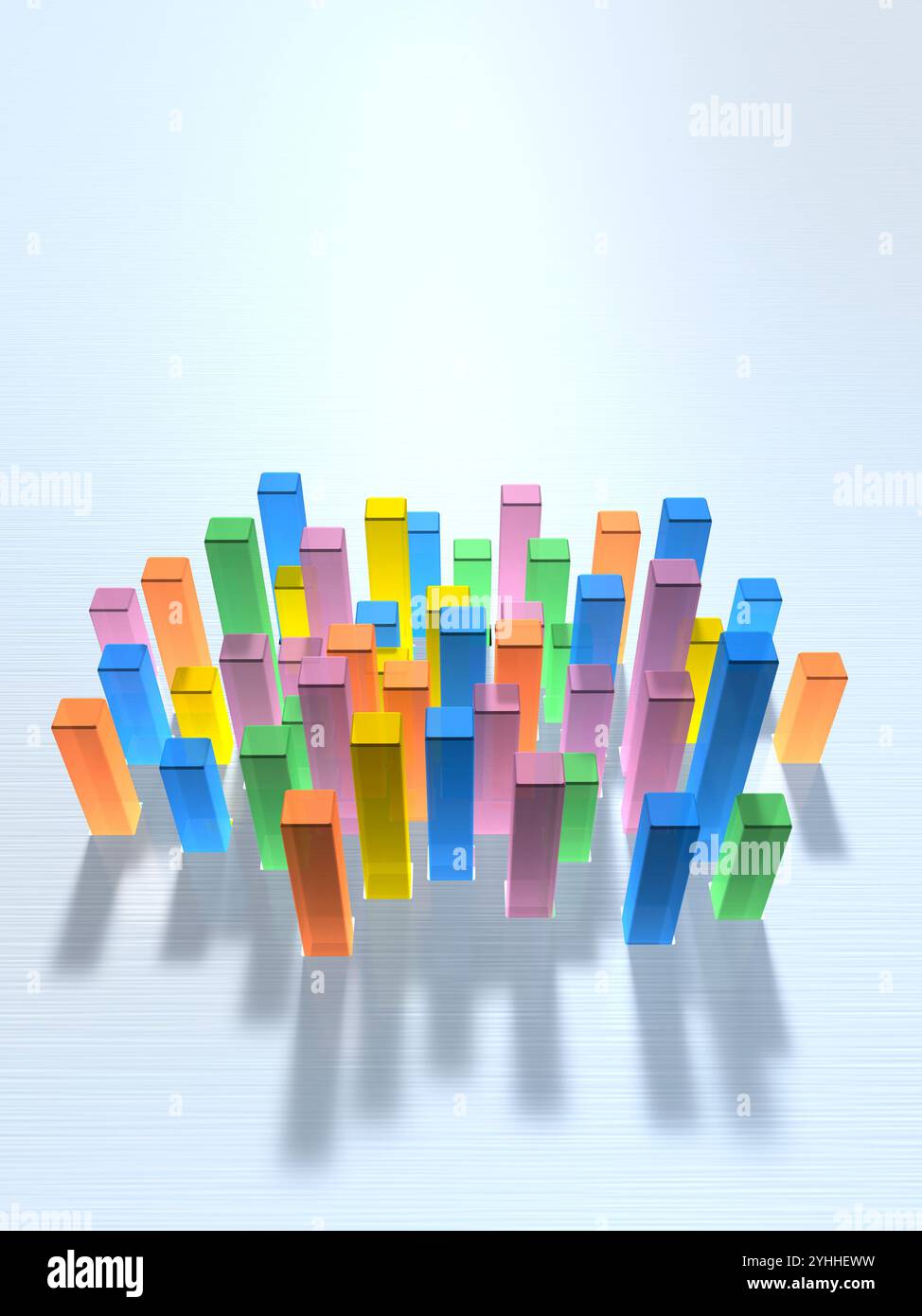 Colourful cubic masses embedded in stainless steel plate Stock Photo ...