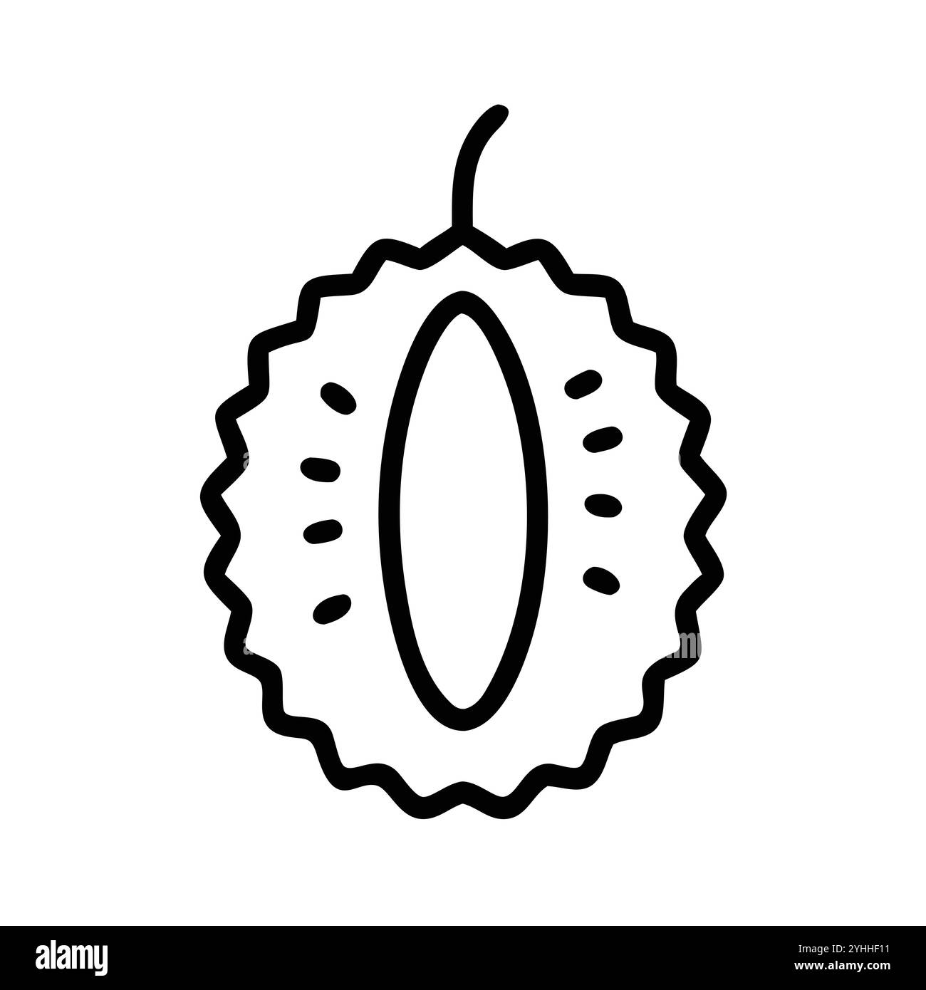 simple vector illustration of a jackfruit, in a simple and clean style ...