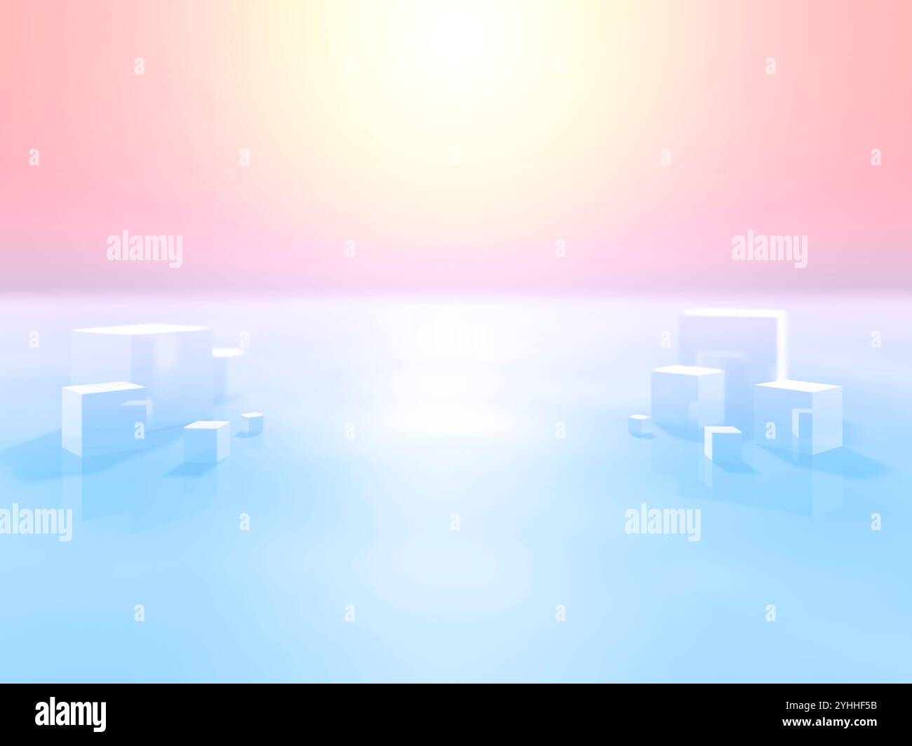 Bright space with square objects Stock Photo - Alamy