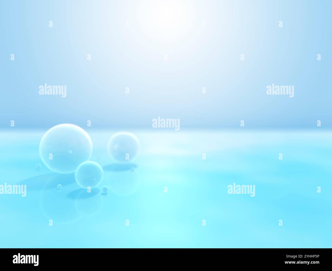 Bright space with spherical objects Stock Photo - Alamy
