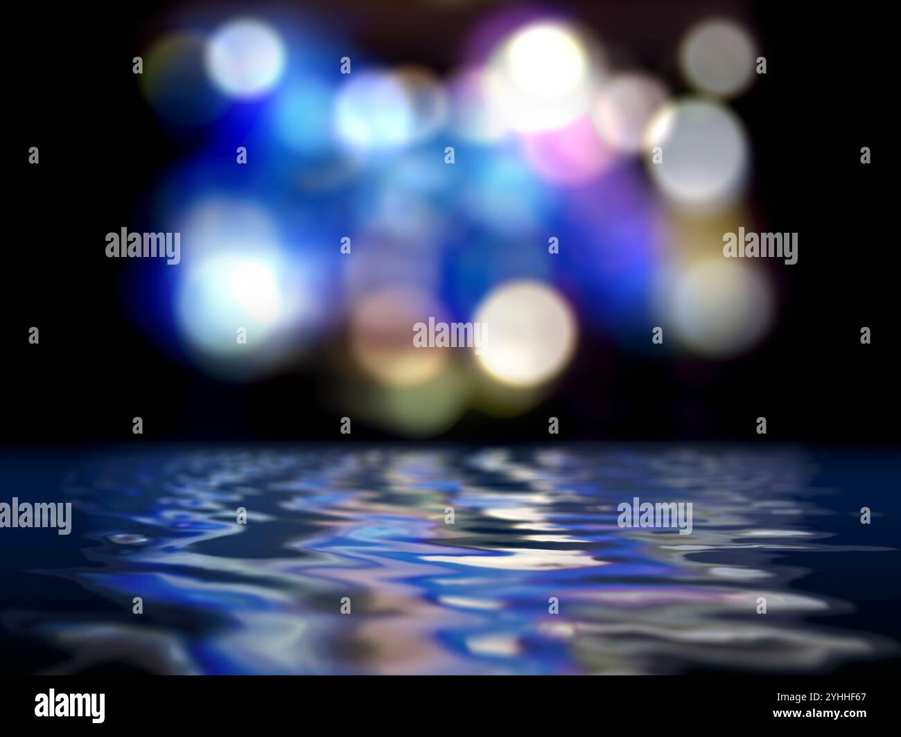 Water surface reflection of vivid glowing glow Stock Photo - Alamy