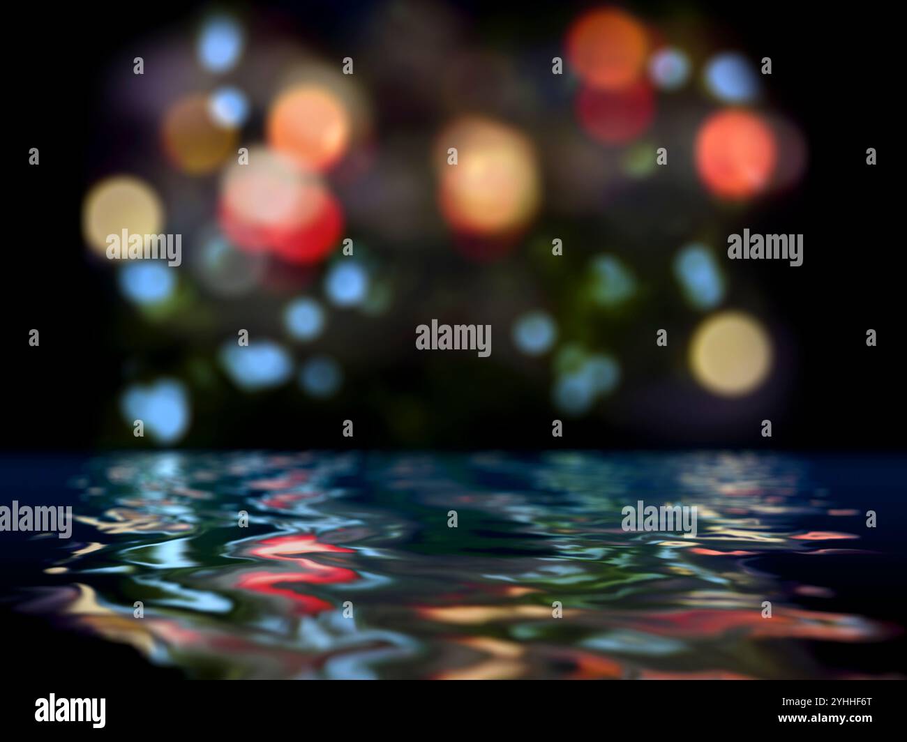 Water surface reflection of vivid glowing glow Stock Photo - Alamy