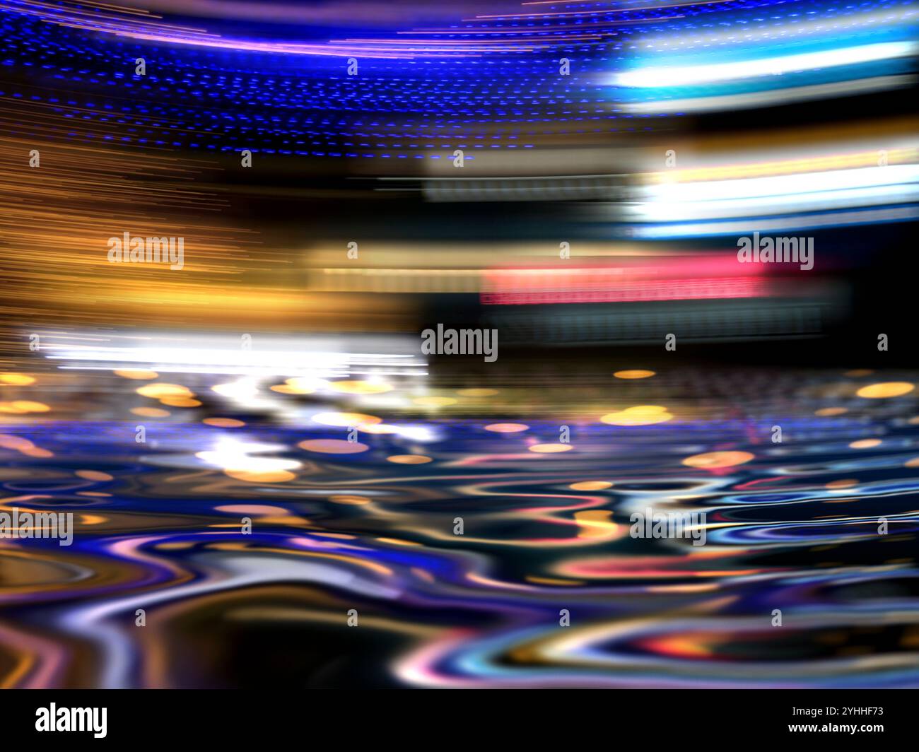 Reflection on water surface of a fast-moving vivid glow Stock Photo - Alamy