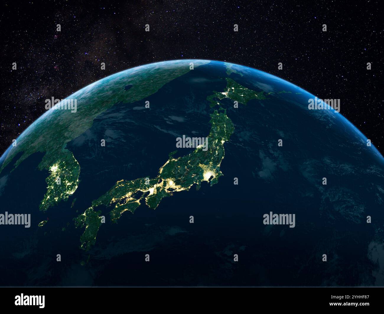 The Earth, mainly Japan, at night Stock Photo - Alamy