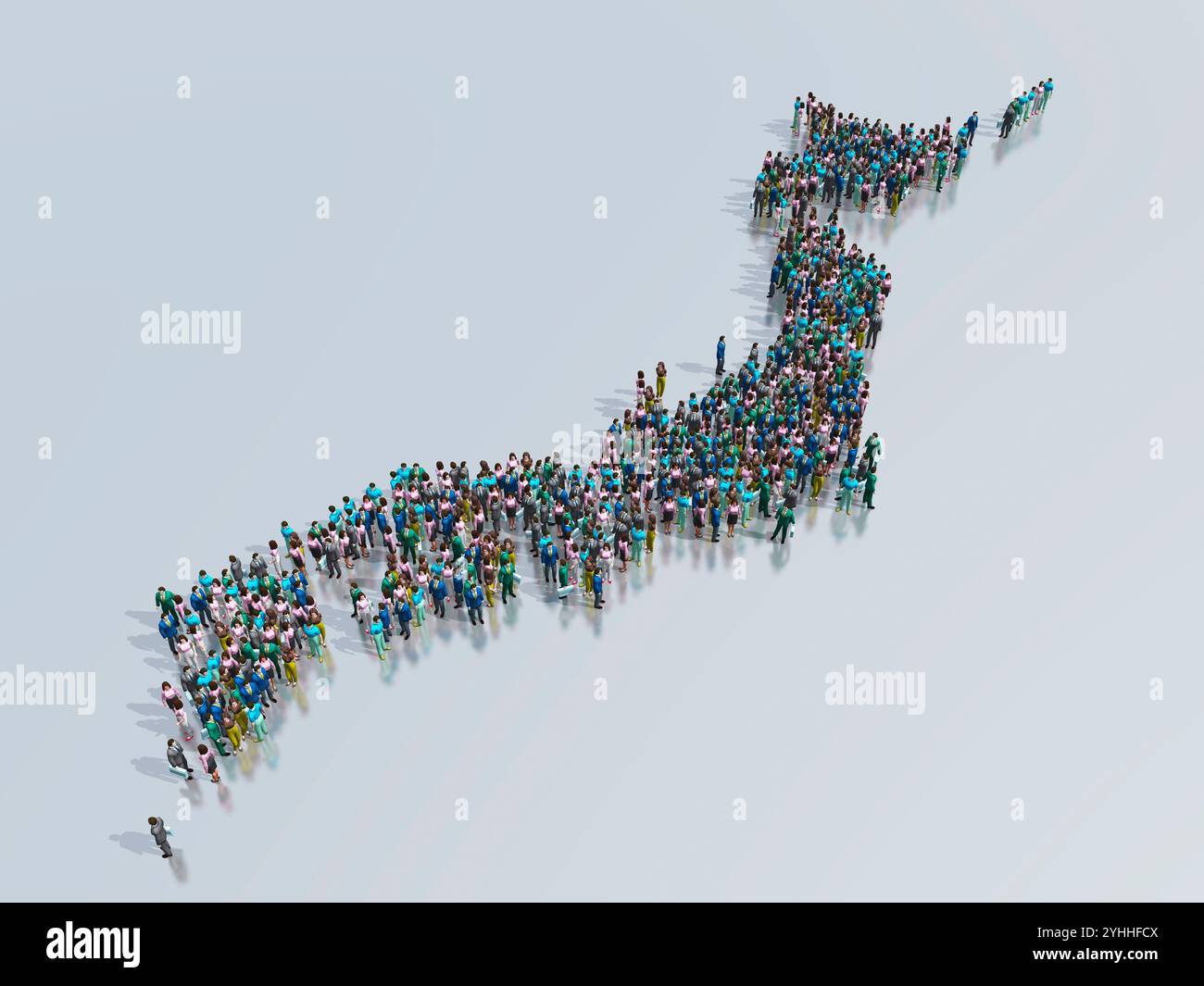 Map of Japan formed by crowds Stock Photo - Alamy
