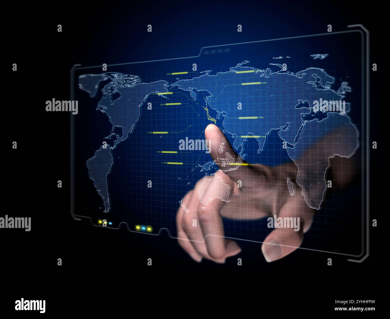 Pointing to Japan within the world map panel Stock Photo - Alamy