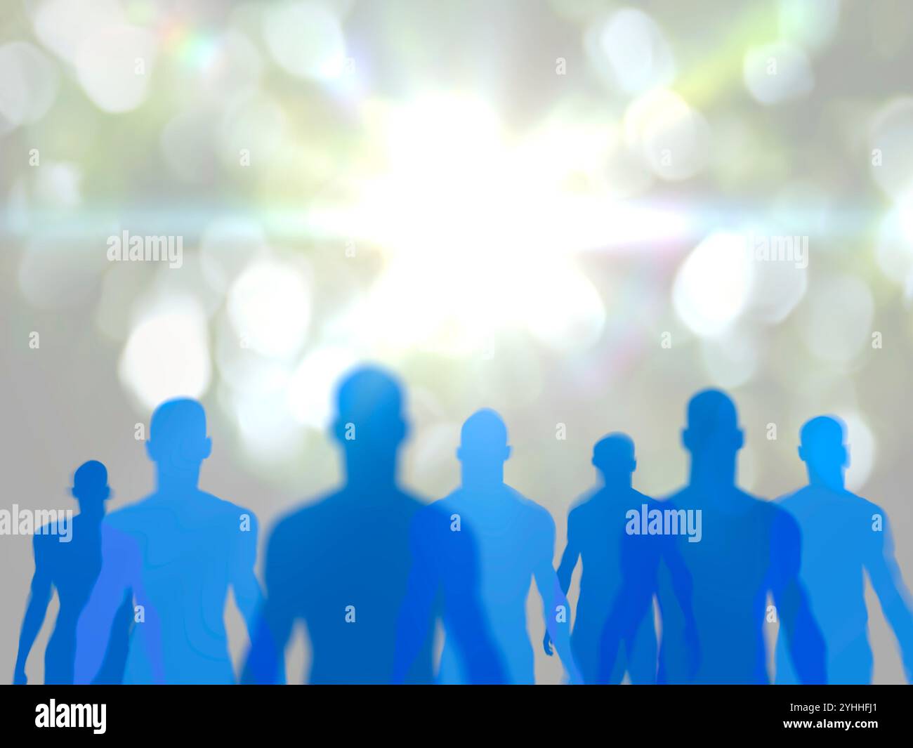 Light illuminating a group of men Stock Photo - Alamy
