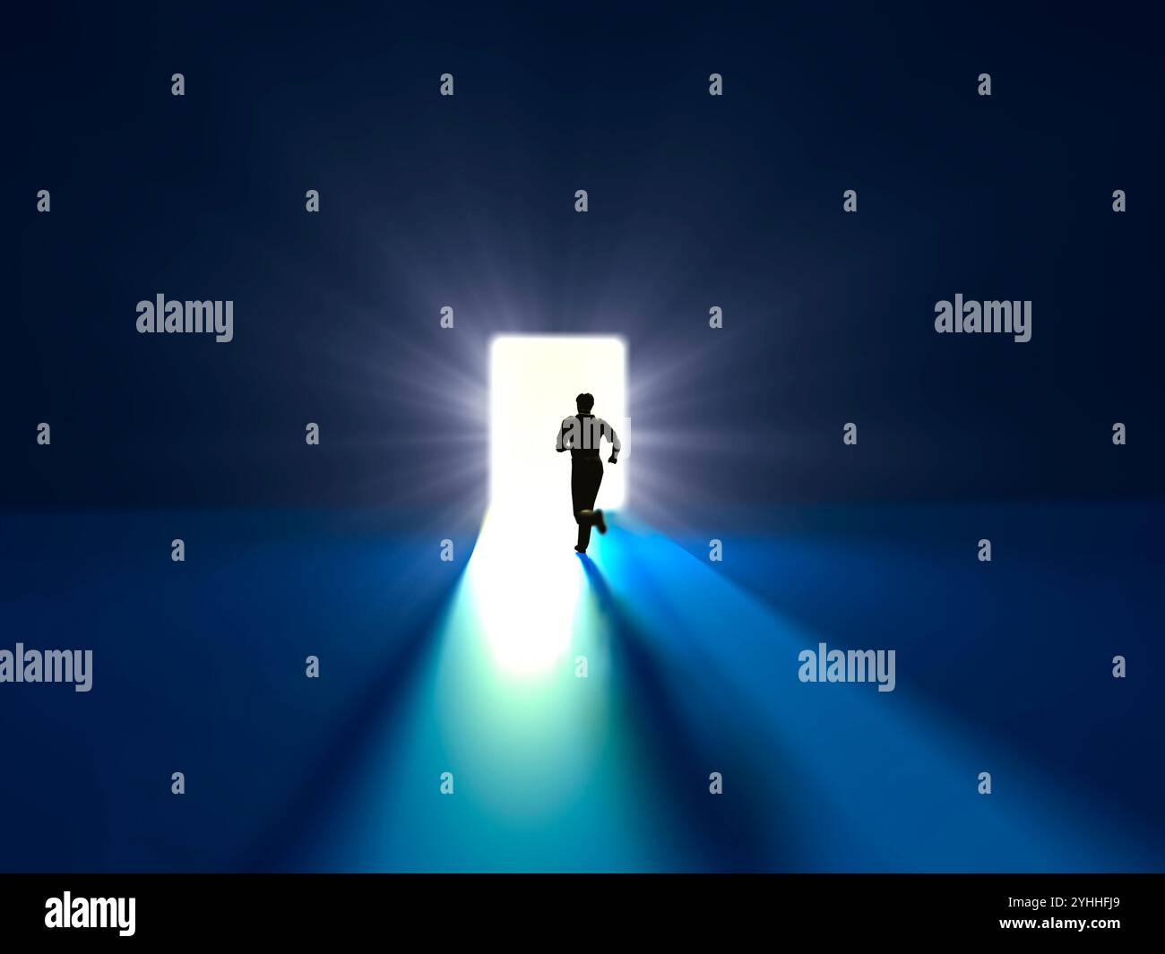 Running man exit door hi-res stock photography and images - Alamy