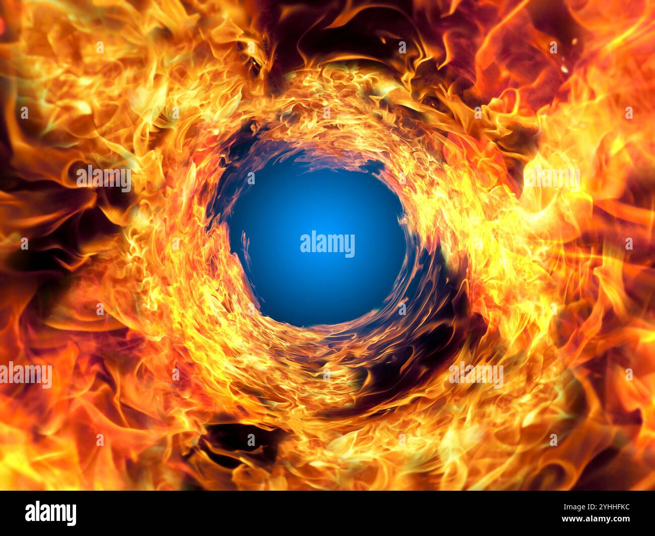 Flames surrounding a circle Stock Photo - Alamy