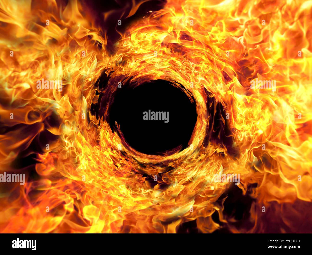 Flames surrounding a circle Stock Photo - Alamy
