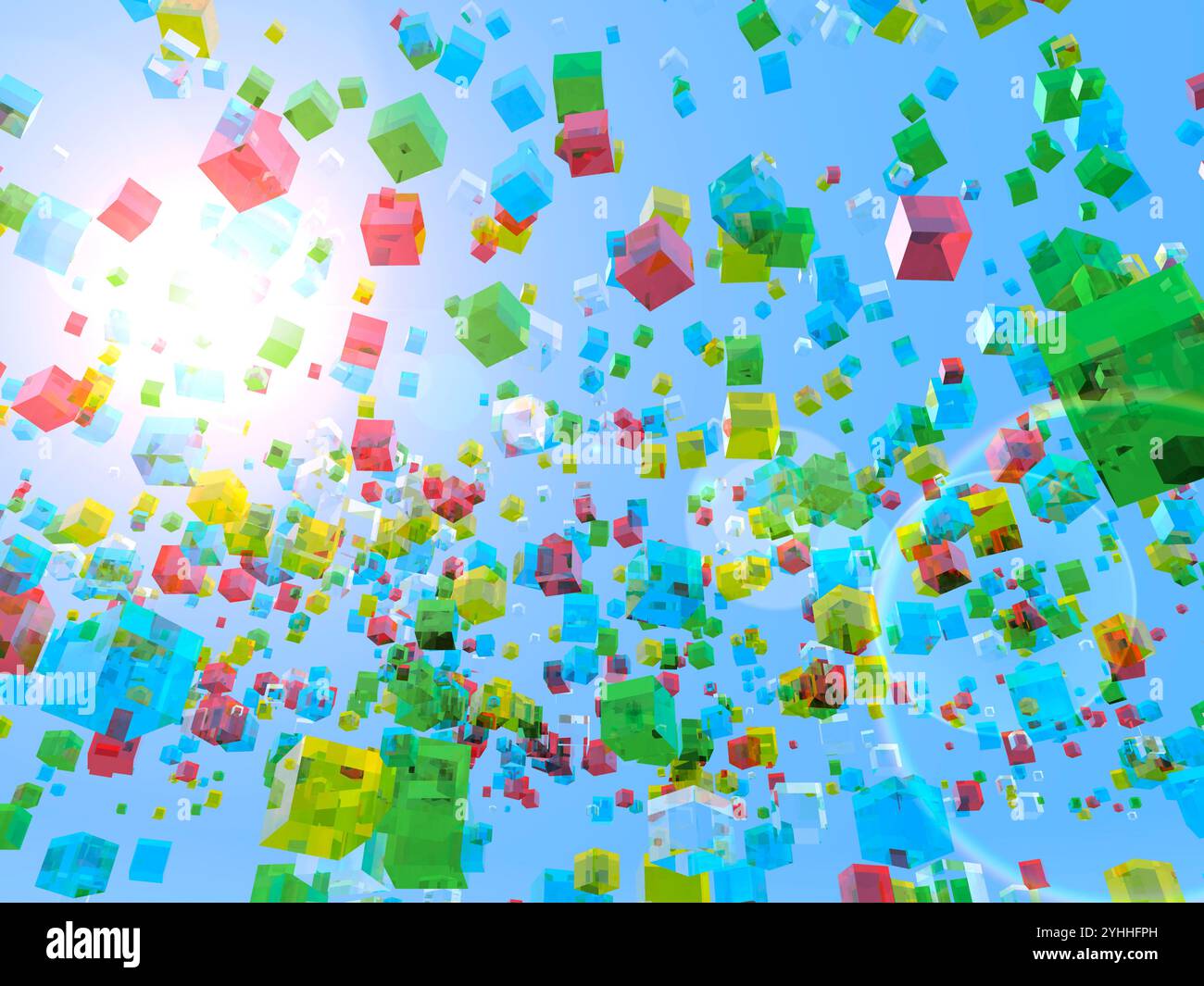 Large number of floating transparent cubes Stock Photo - Alamy