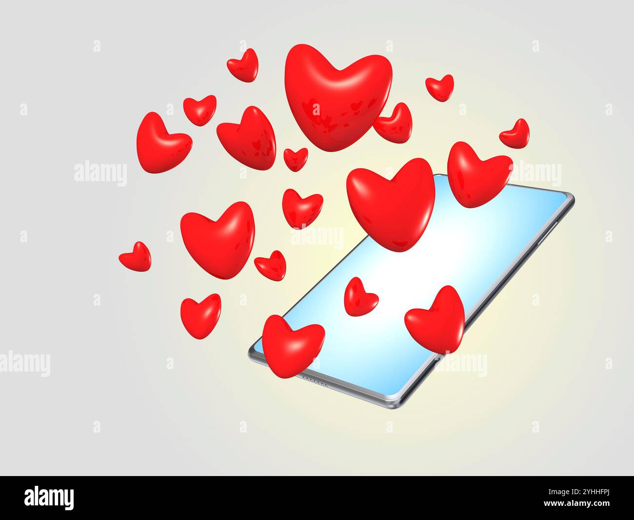 Smartphone and heart Stock Photo - Alamy