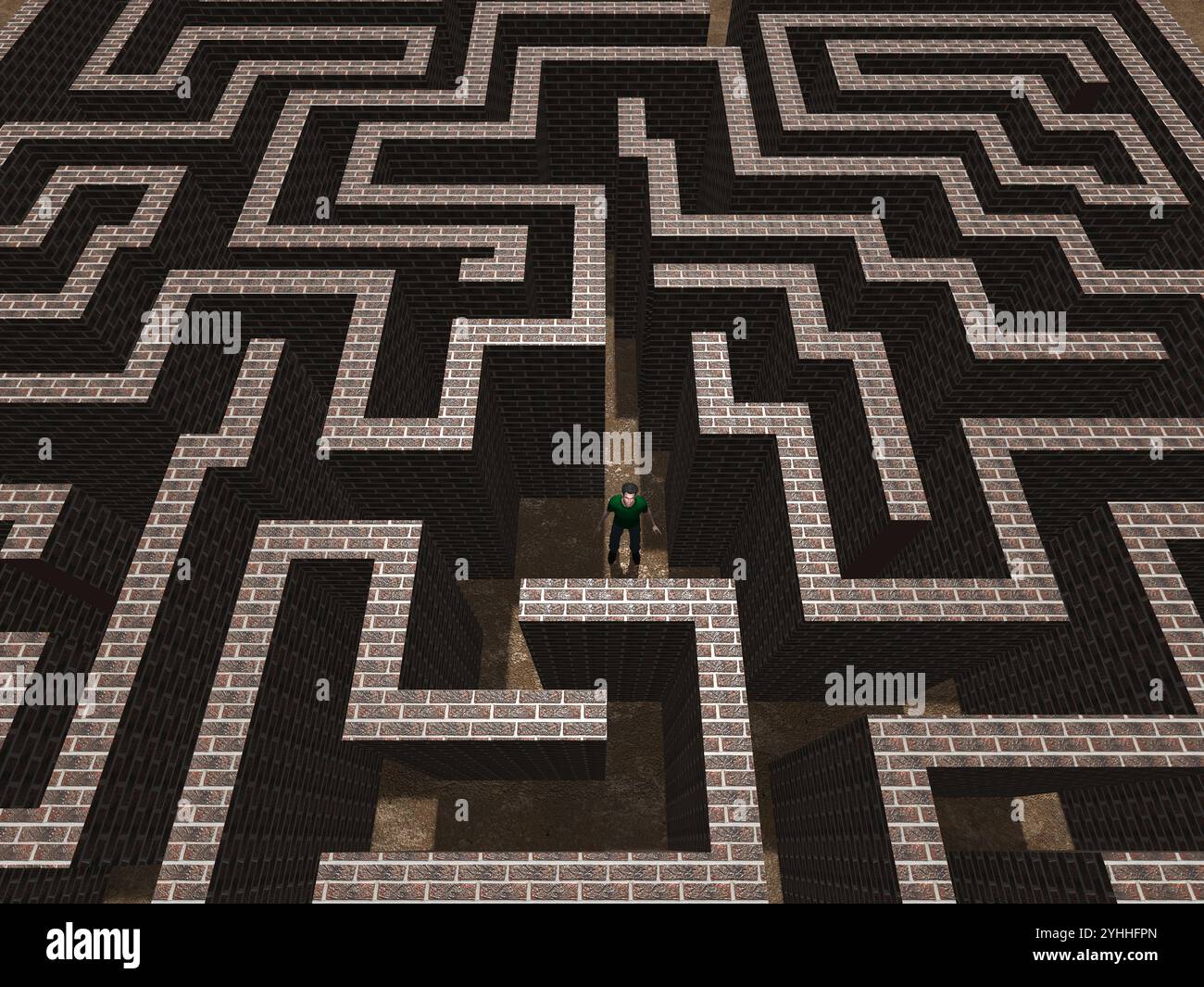 Man puzzled by the maze Stock Photo - Alamy