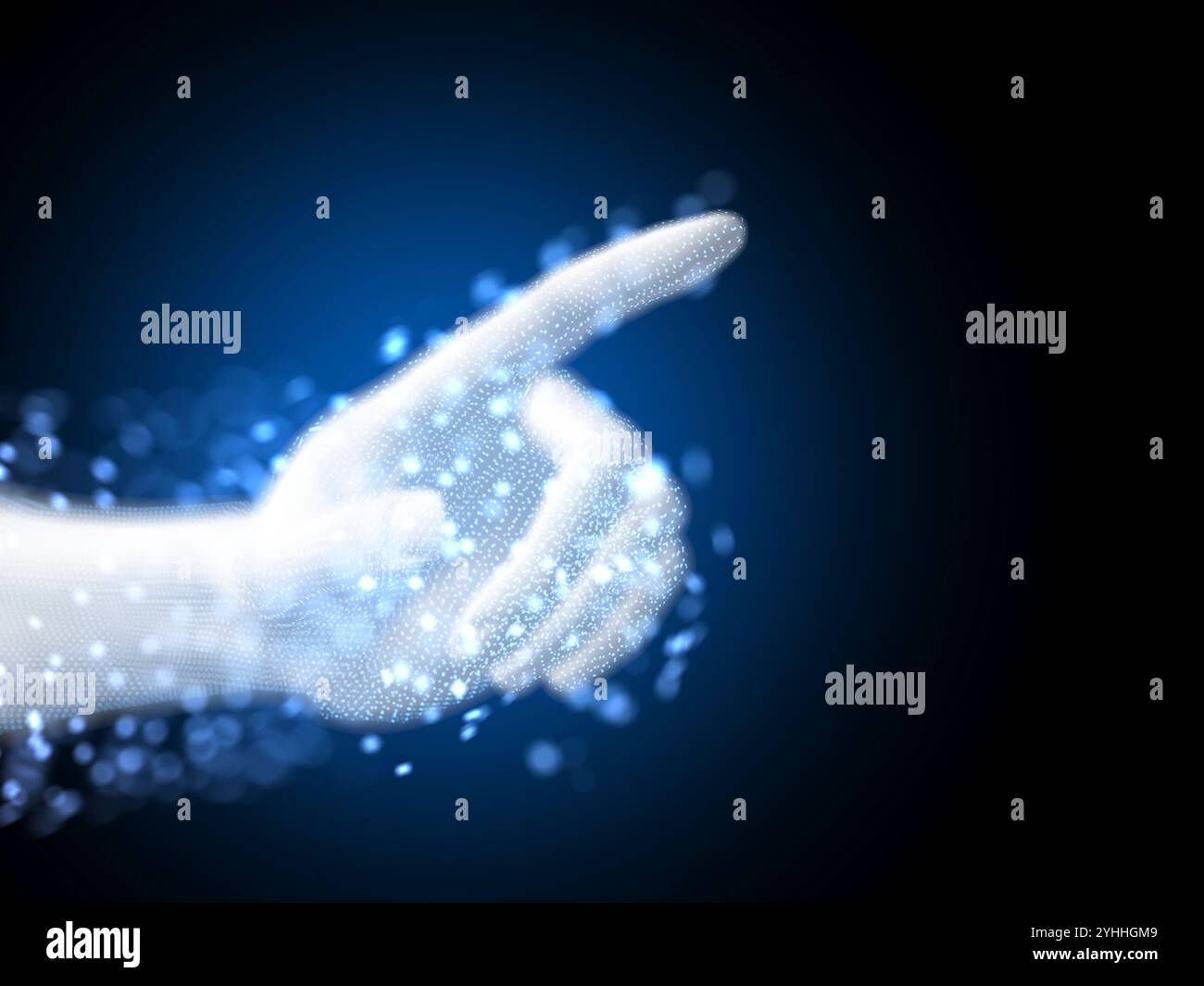 Electronic hand pointing and pointing Stock Photo - Alamy
