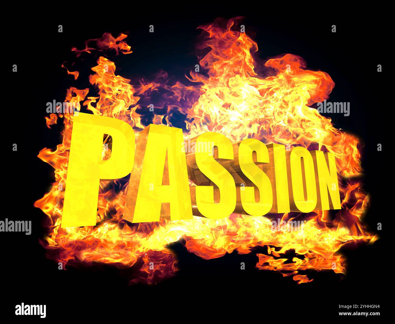 Passion lettering and flame Stock Photo - Alamy