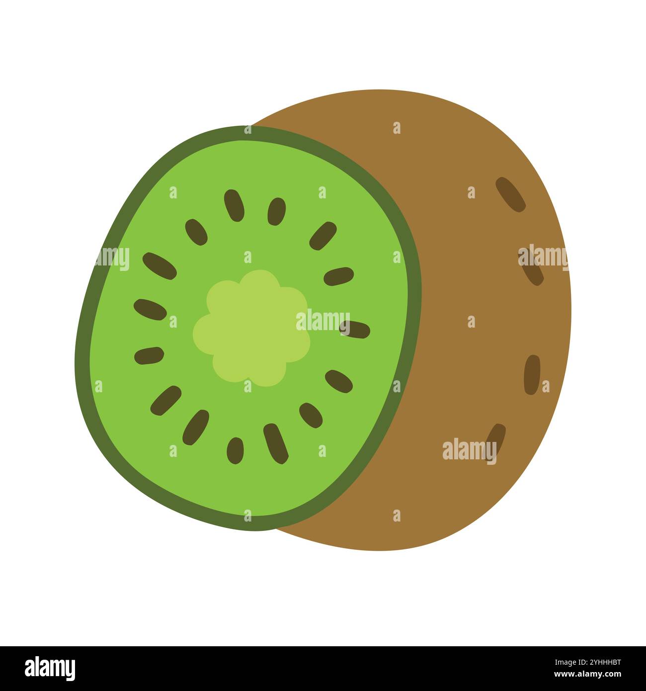 simple vector illustration of a kiwi, in a simple and clean style ...