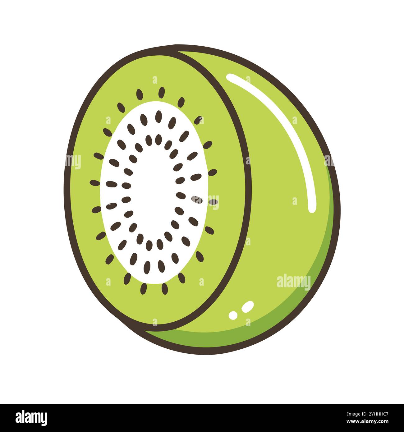 simple vector illustration of a kiwi, in a simple and clean style ...
