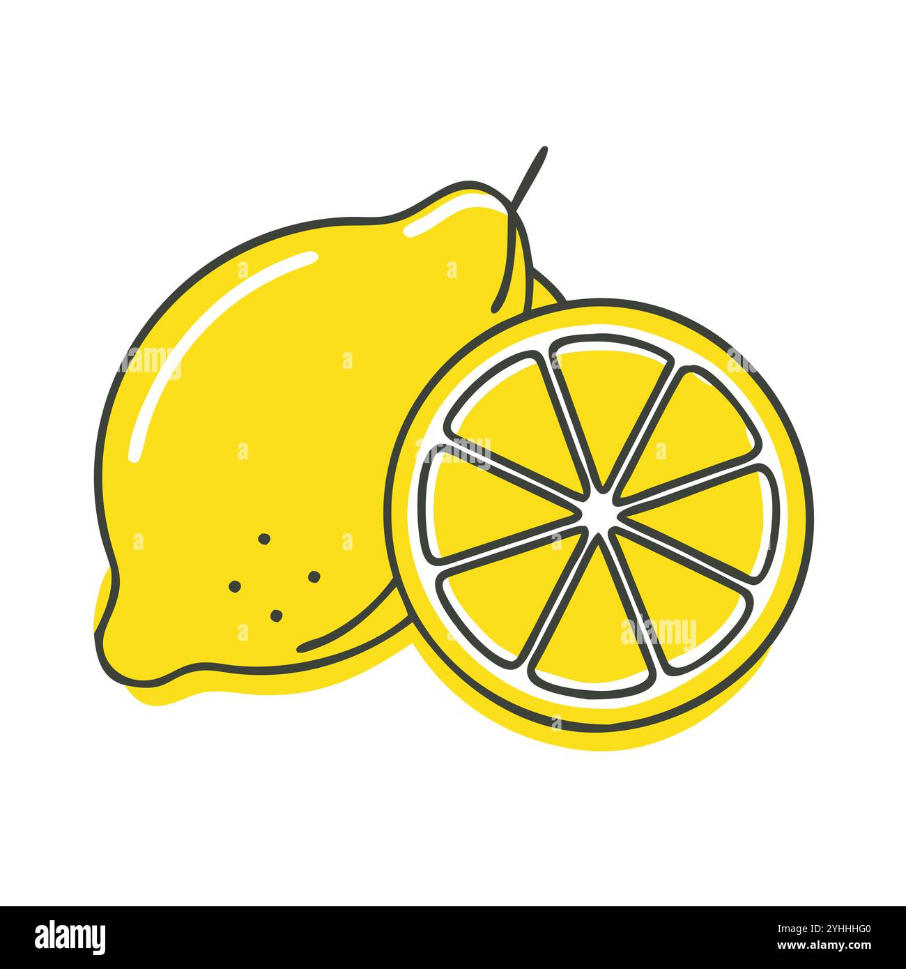 simple vector illustration of a lemon, in a simple and clean style ...