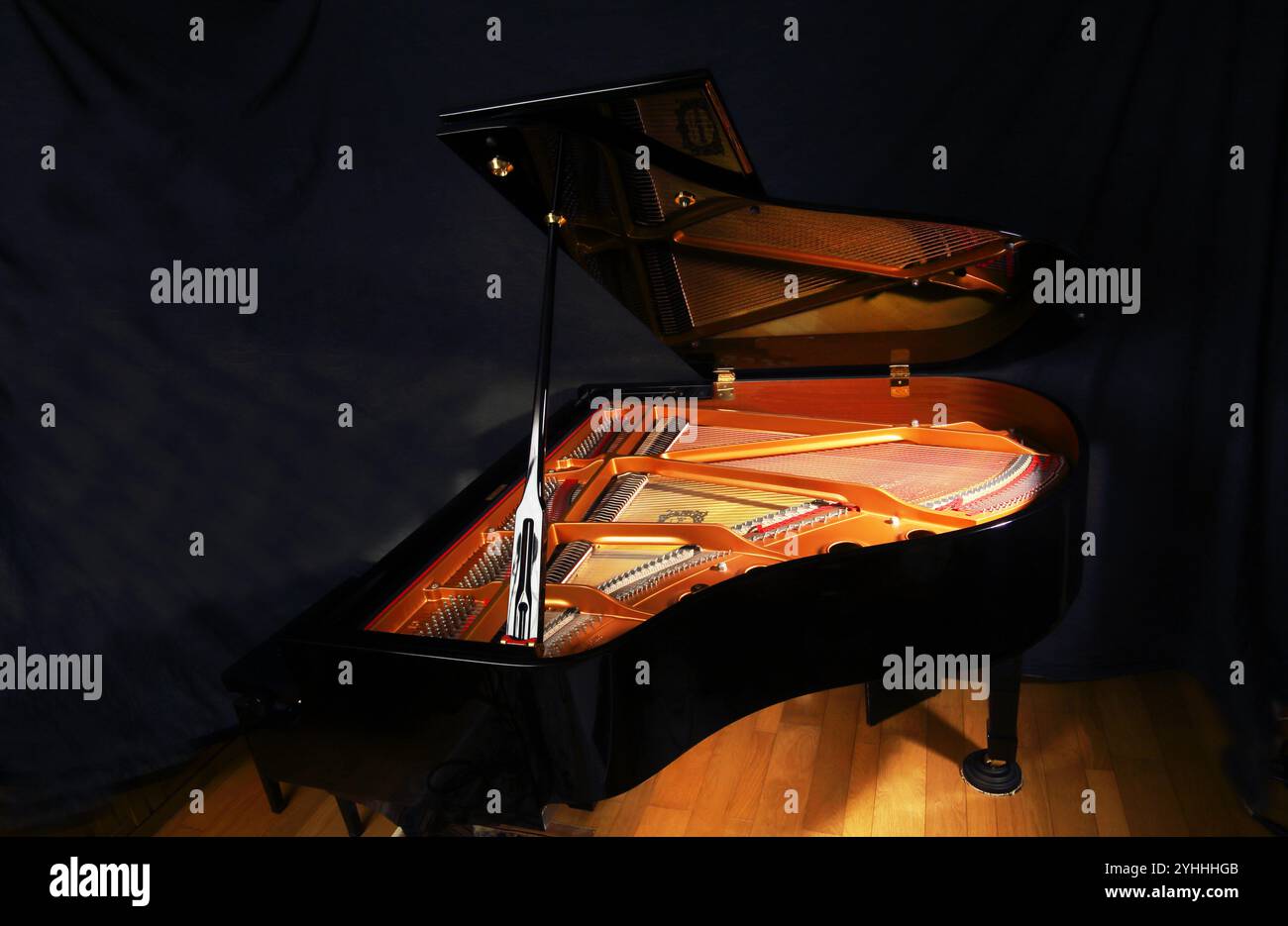 Grand piano and glowing string section Stock Photo - Alamy
