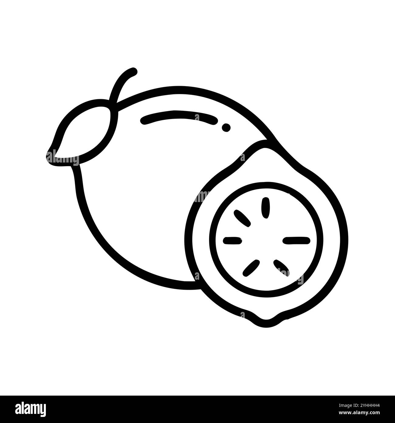 simple vector illustration of a lemon, in a simple and clean style ...