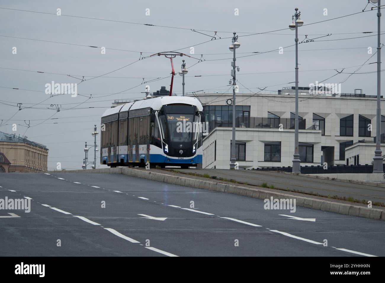 Traffic in Moscow. Tram Stock Photo - Alamy