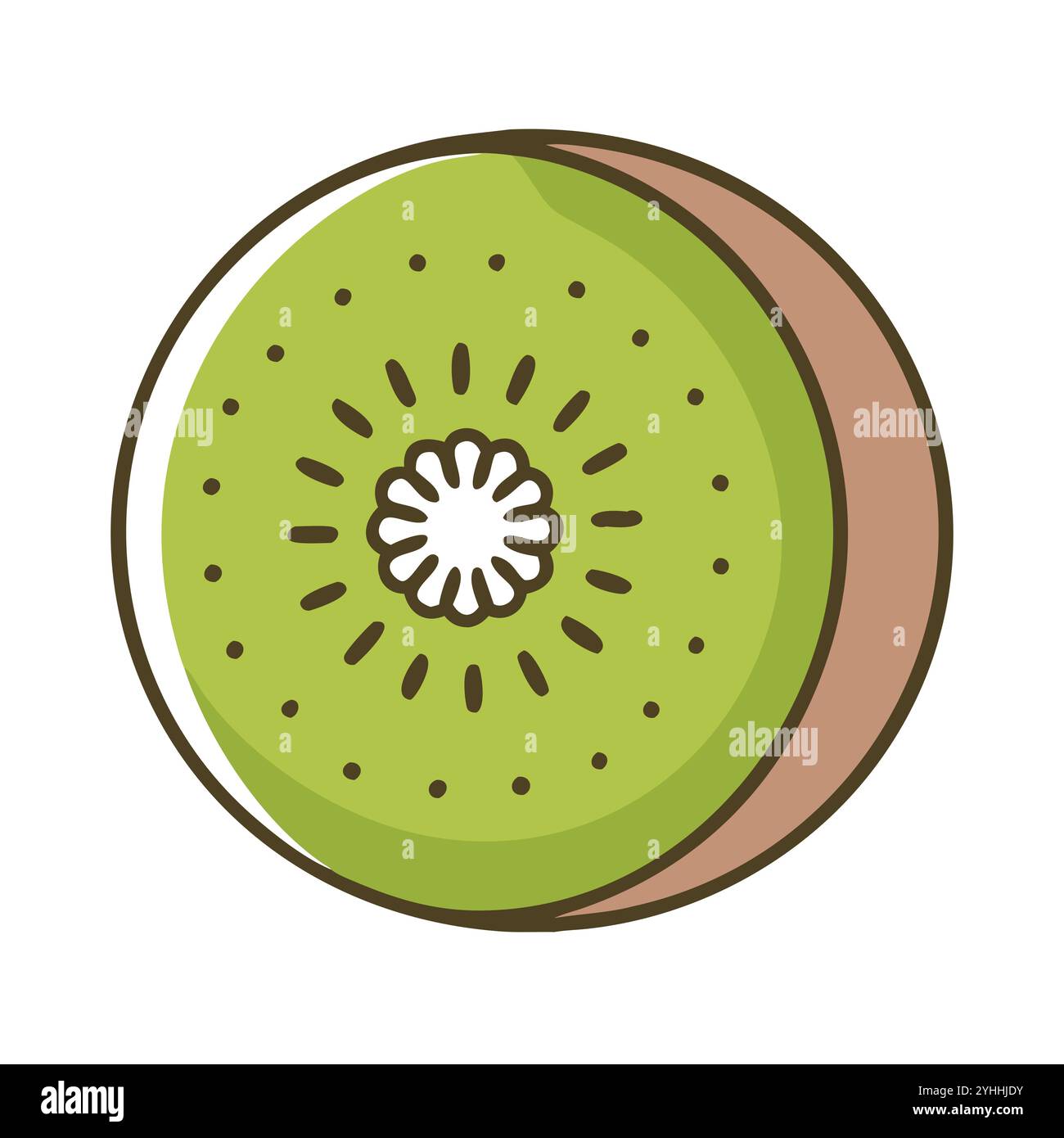 simple vector illustration of a kiwi, in a simple and clean style ...
