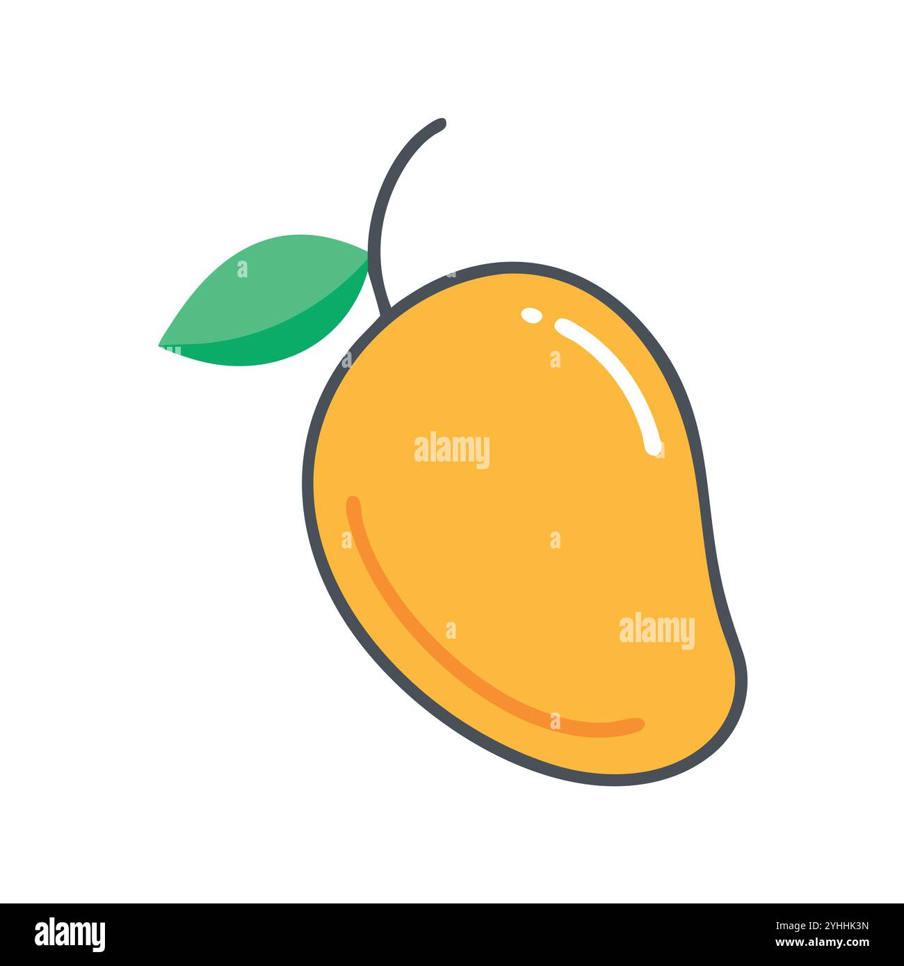 simple vector illustration of a mango, in a simple and clean style ...
