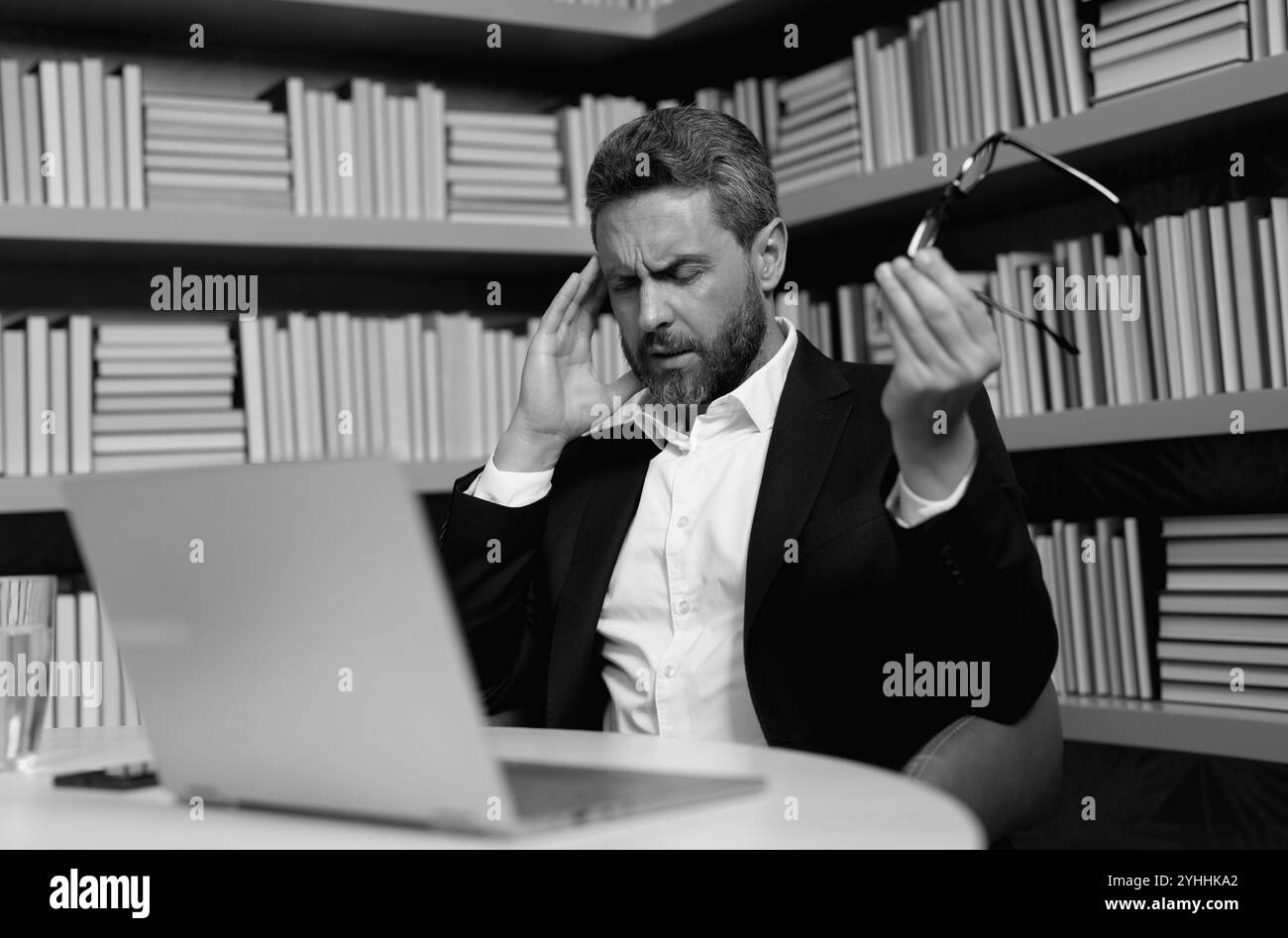Head pain medicines pills concept. Headache and migraine. Man with ...