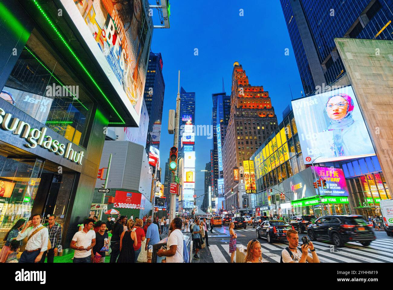 New York, USA- September 06, 2017 : Night view of Times Square-central ...