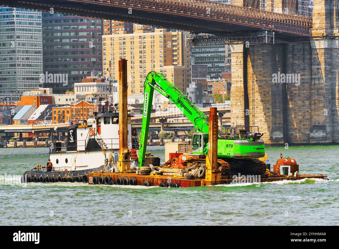 New York, USA- September 07, 2017 :Floating means for transporting the ...