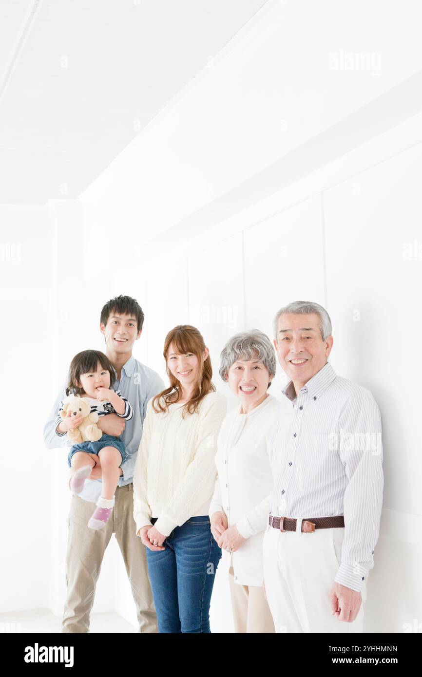 Smiling three generation family portrait Stock Photo - Alamy