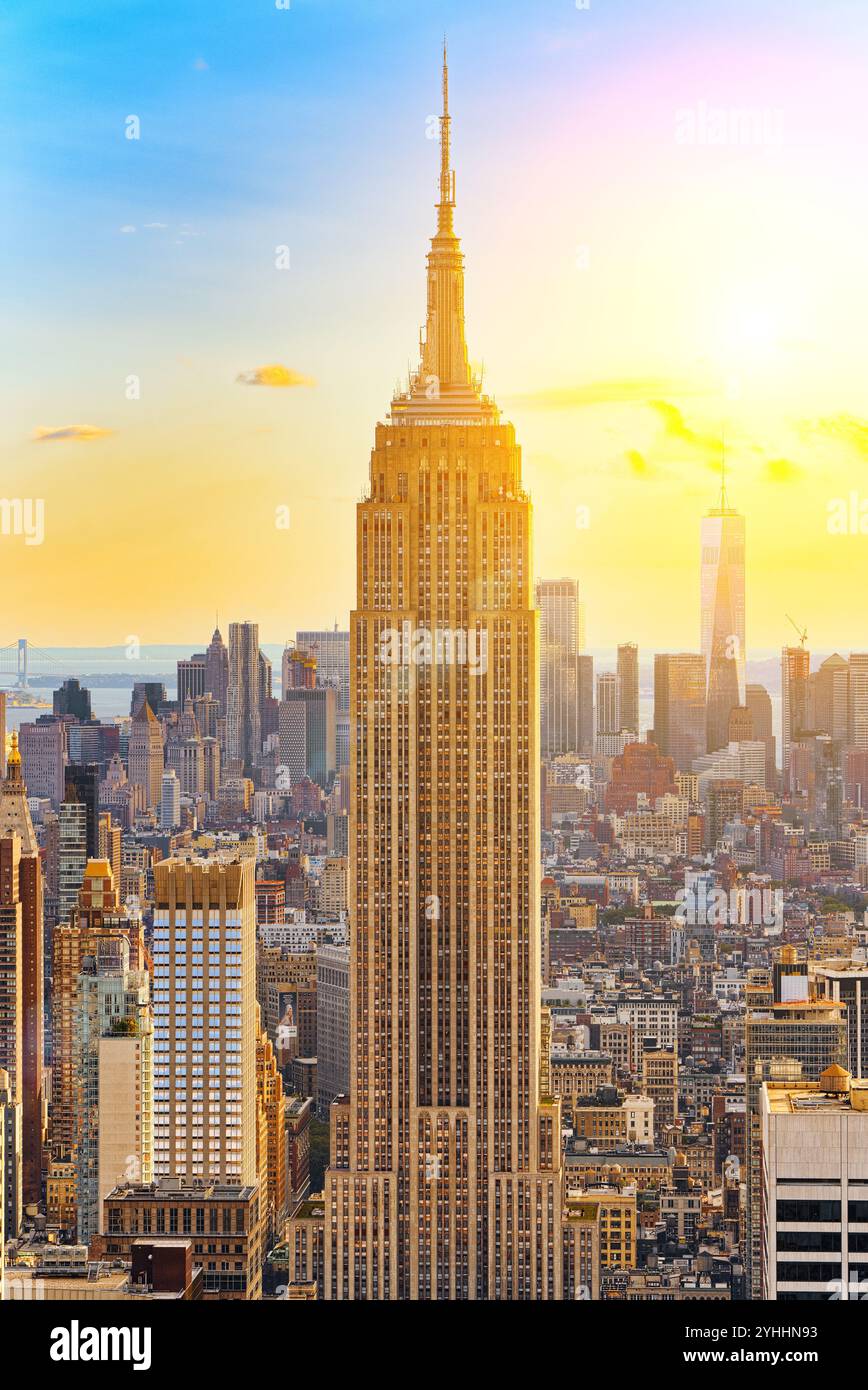 View of Manhattan from the skyscraper's observation deck. New York. USA ...
