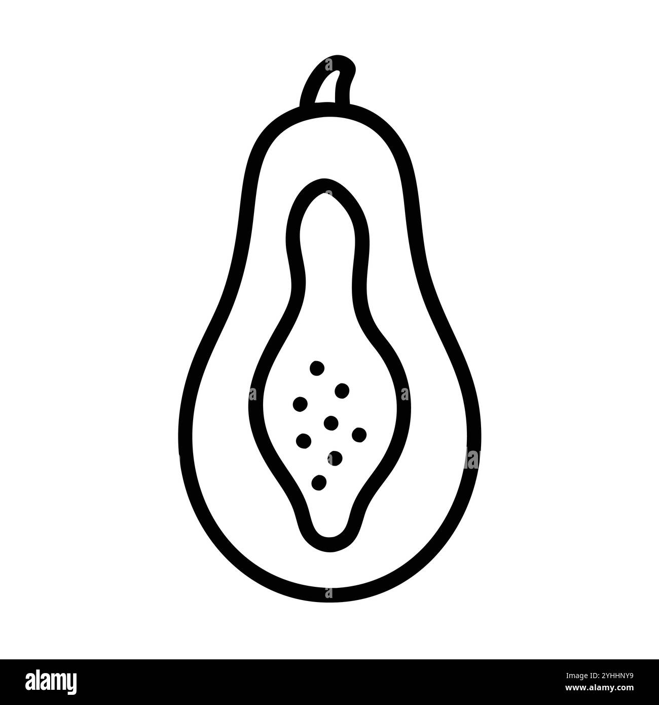 simple vector illustration of a papaya, in a simple and clean style ...