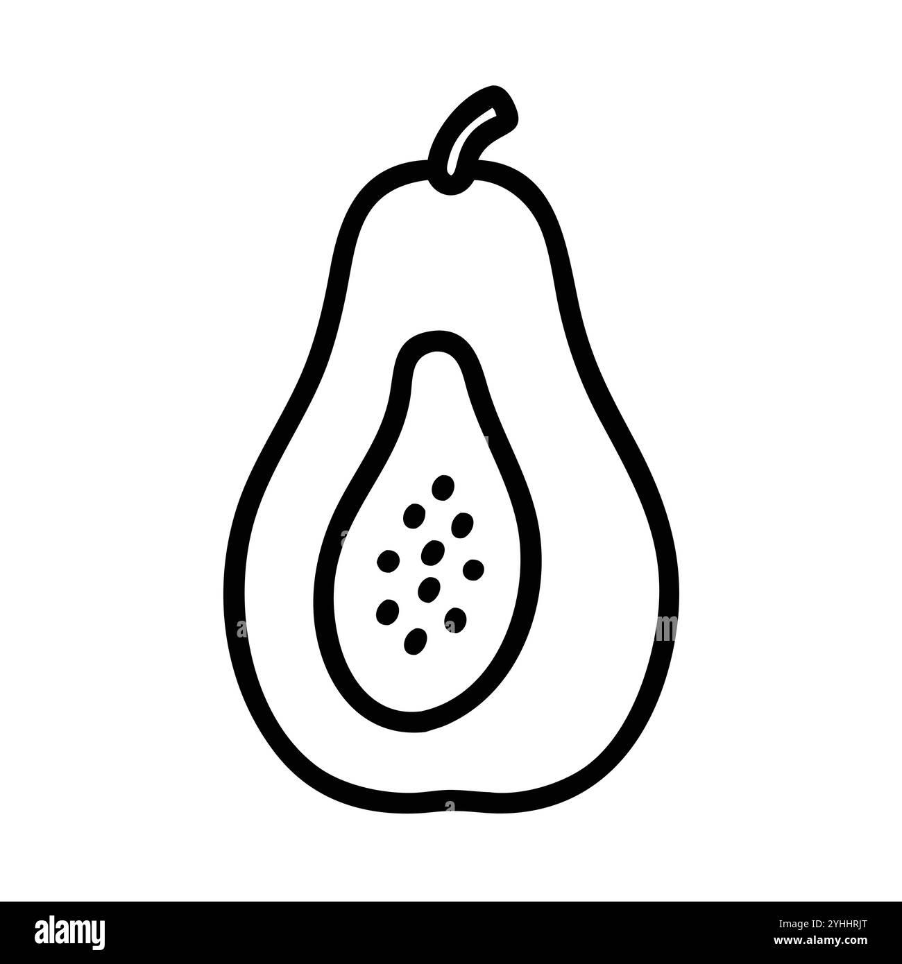 simple vector illustration of a papaya, in a simple and clean style ...