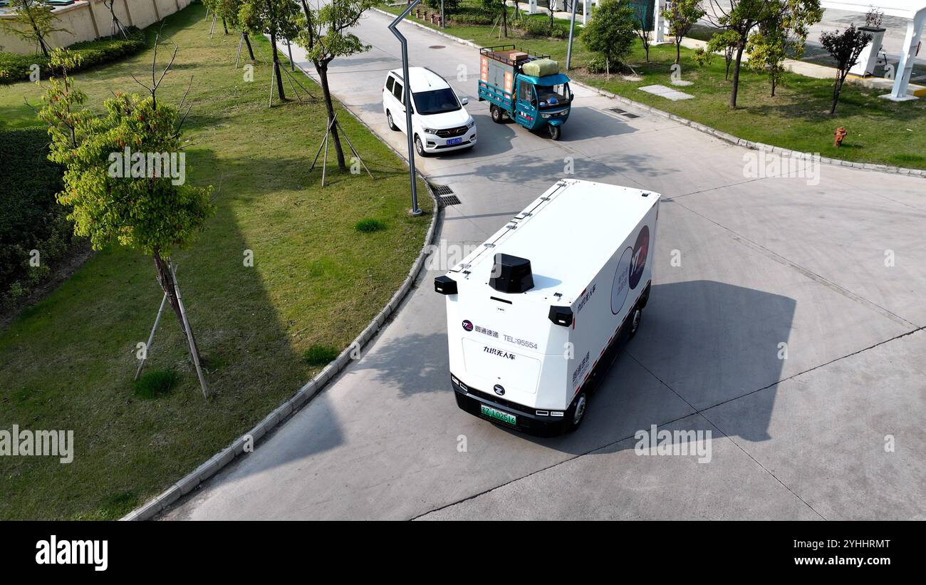 An unmanned delivery vehicle with the largest warehouse capacity runs ...