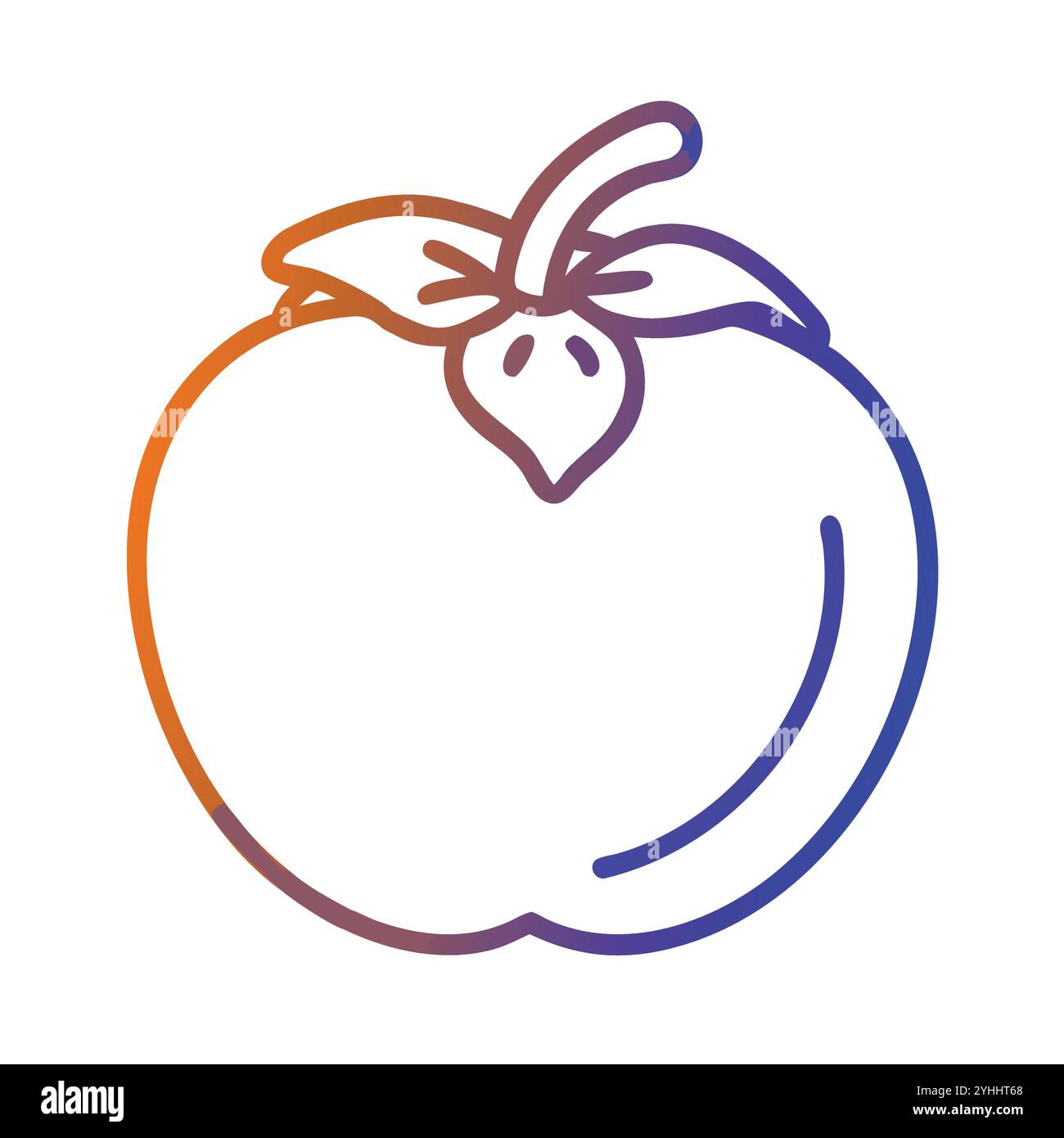 simple vector illustration of a persimmon, in a simple and clean style ...