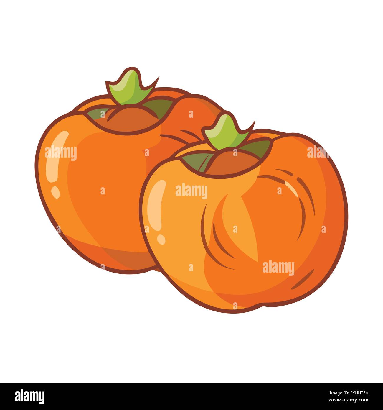 simple vector illustration of a persimmon, in a simple and clean style ...
