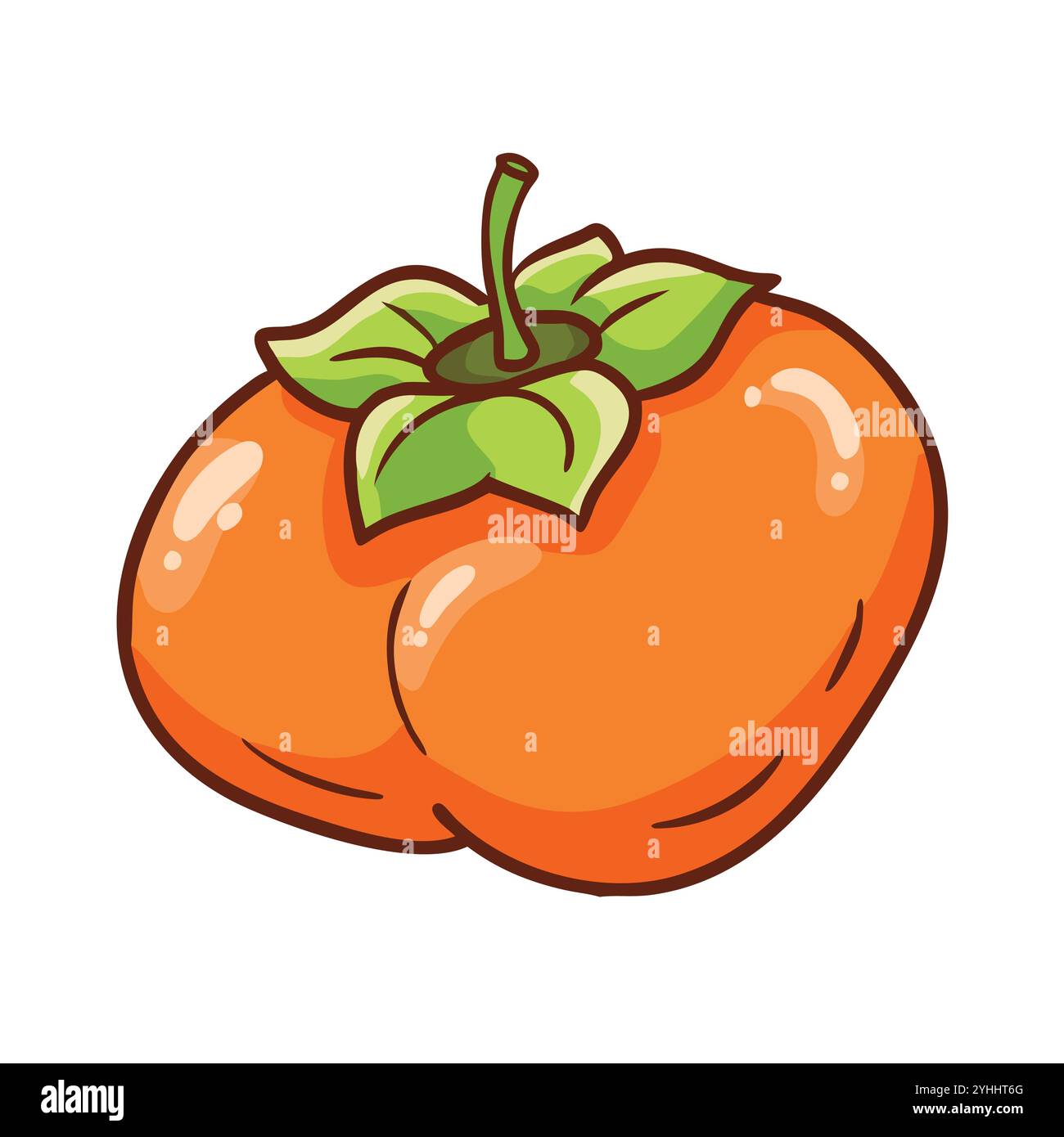 simple vector illustration of a persimmon, in a simple and clean style ...