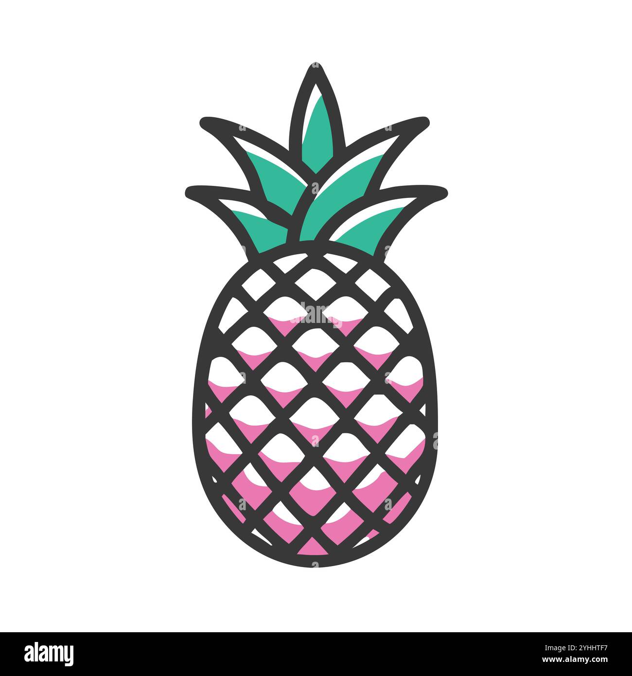simple vector illustration of a pineapple, in a simple and clean style ...