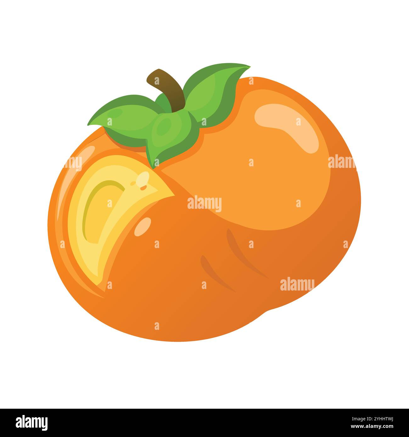 simple vector illustration of a persimmon, in a simple and clean style ...