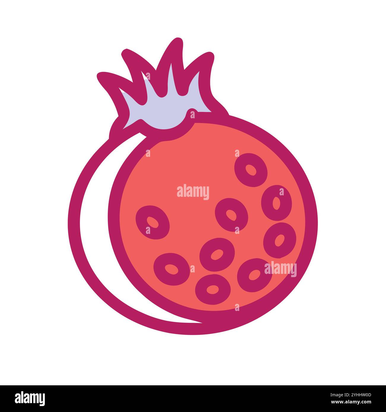 simple vector illustration of a pomegranate, in a simple and clean ...