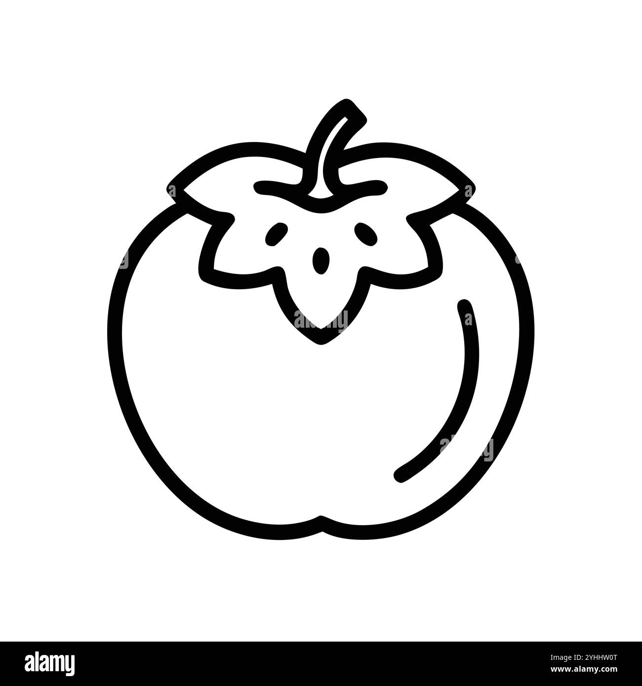 simple vector illustration of a persimmon, in a simple and clean style ...