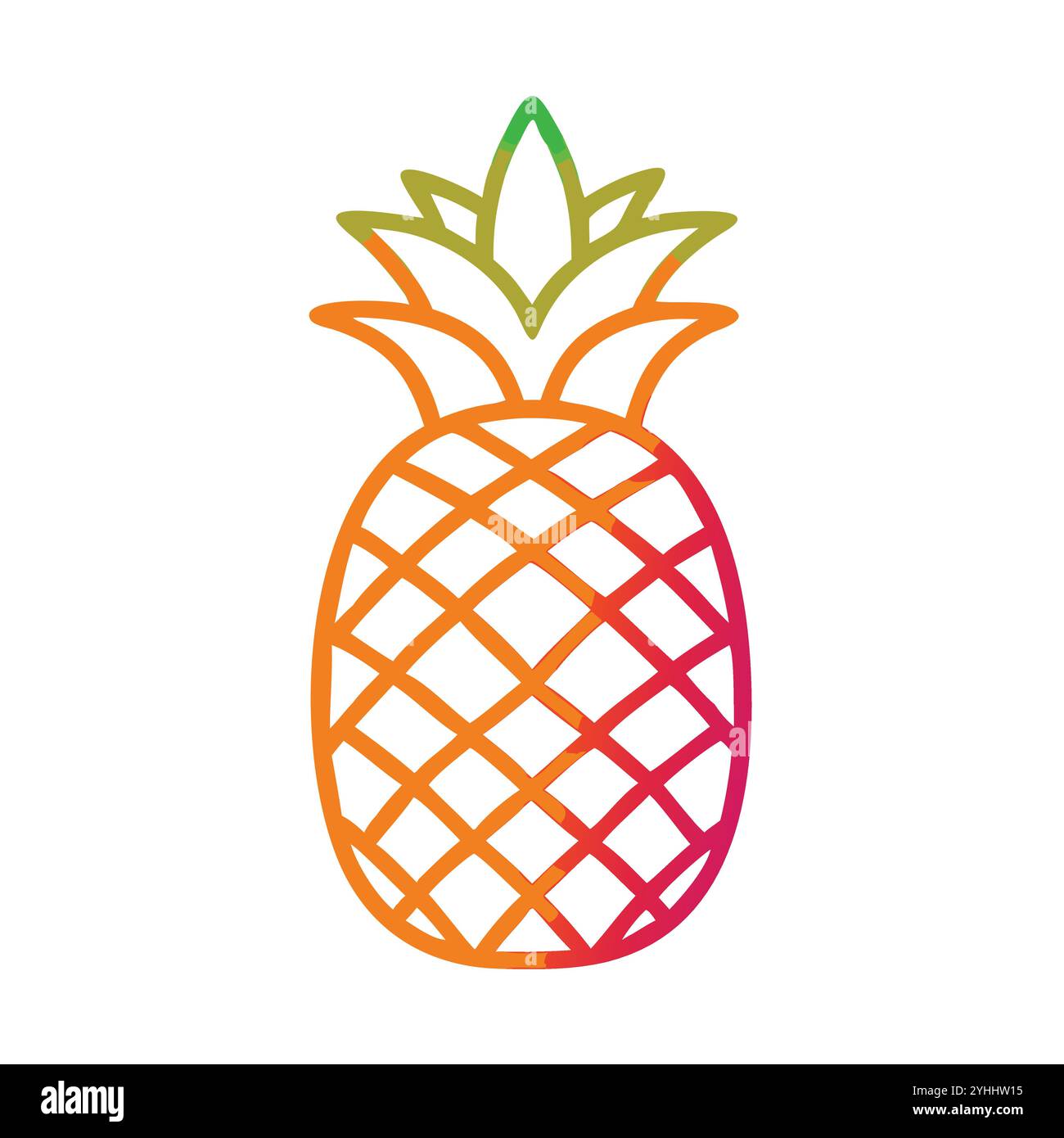 simple vector illustration of a pineapple, in a simple and clean style ...