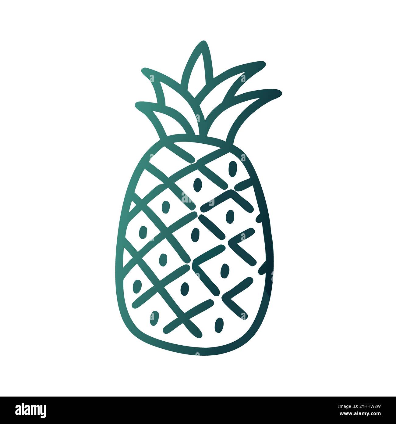 simple vector illustration of a pineapple, in a simple and clean style ...