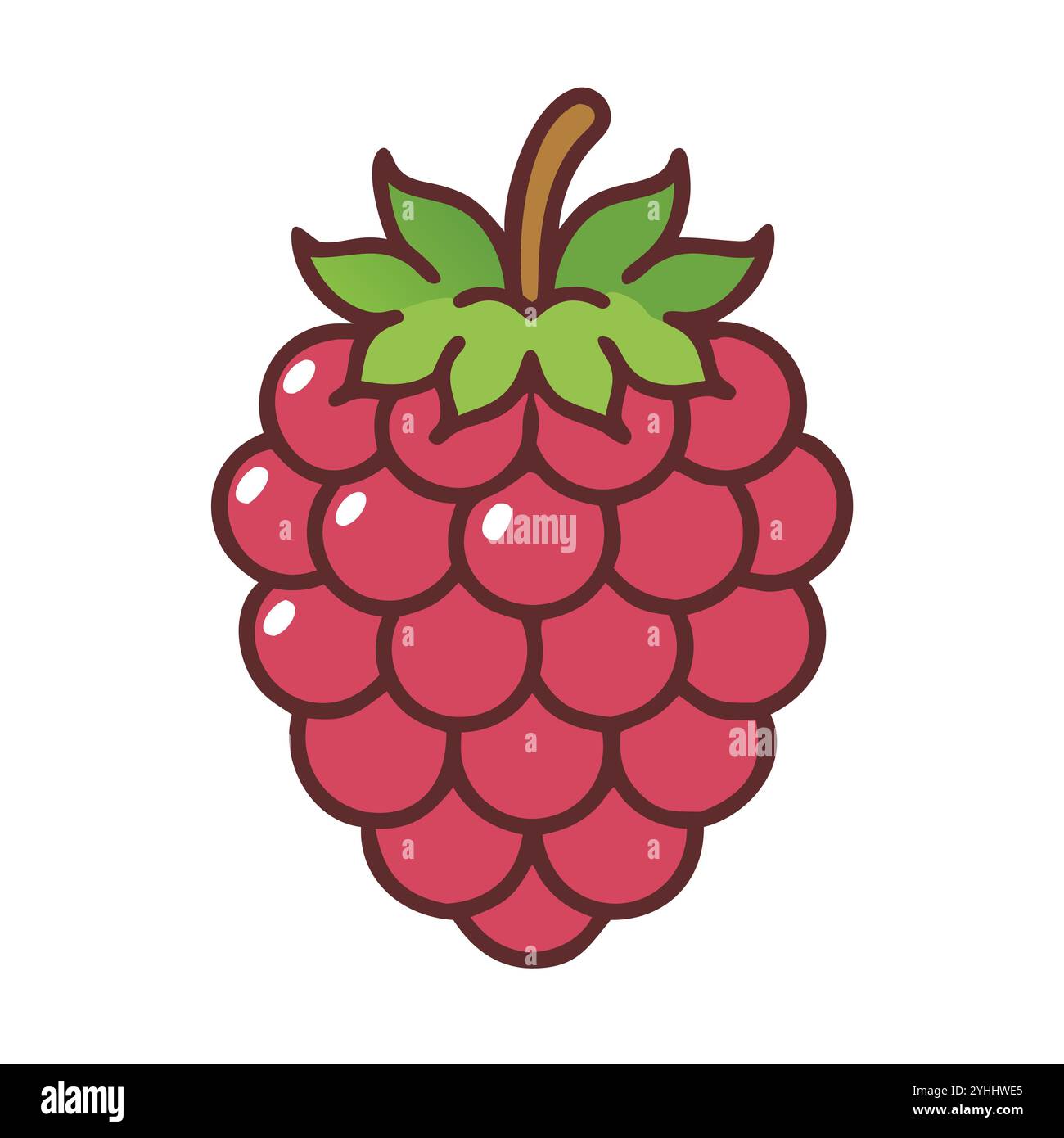 simple vector illustration of a raspberry, in a simple and clean style ...